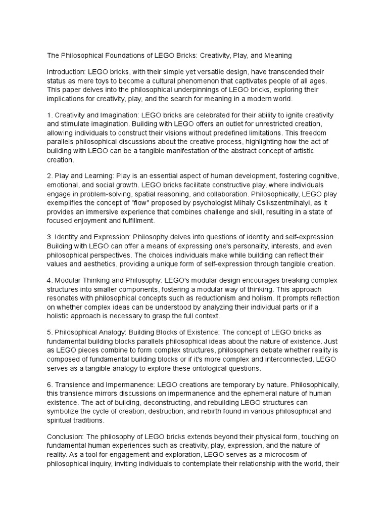 Foundations of LEGO Bricks Creativity, Play, and Meaning | Download ...