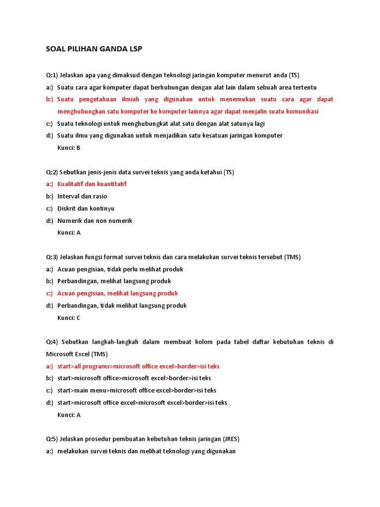 SOAL PILIHAN GANDA LSP - Elearning | PDF | Teaching Methods & Materials | Computers