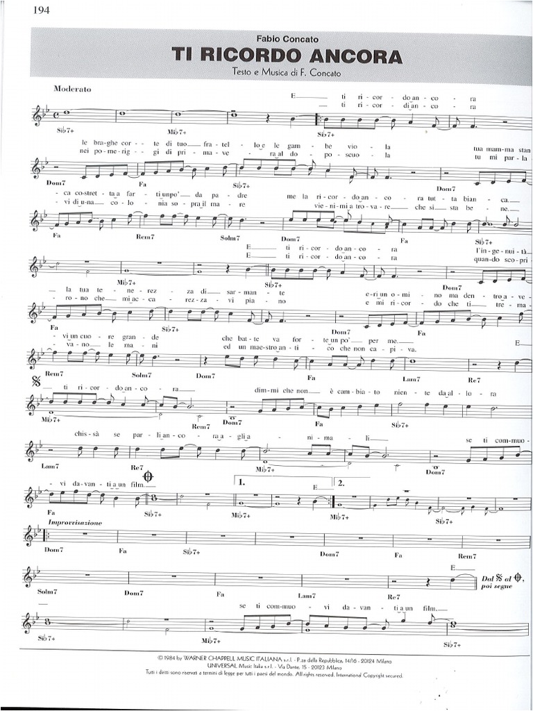 Ti Ricordi Ancora - Concato | PDF