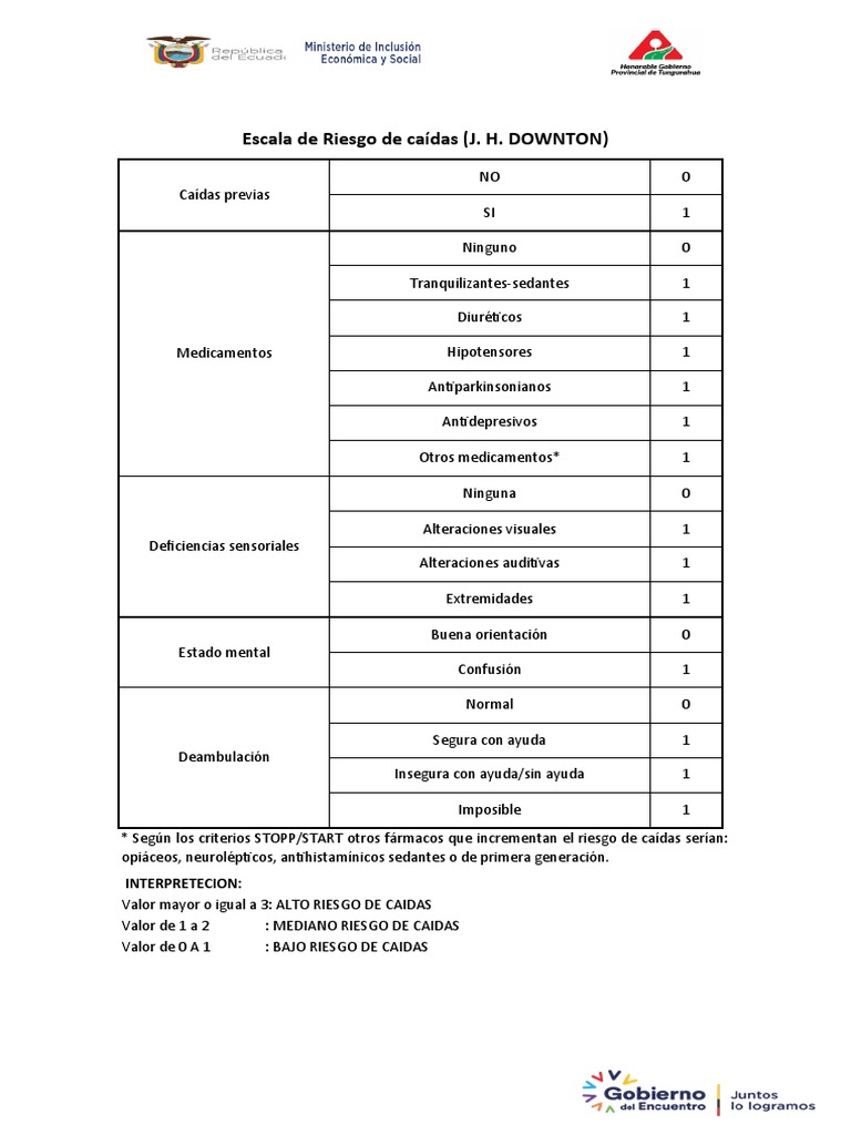 Escala de Riesgo de Caídas | PDF | Medicina CLINICA | Causas de la muerte