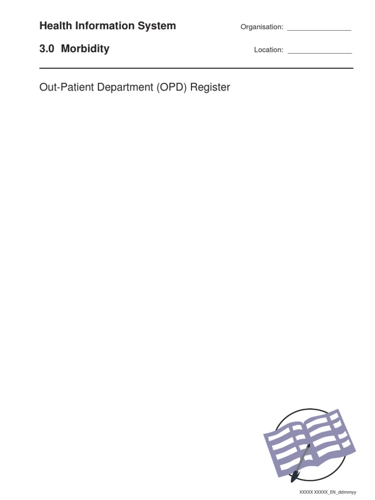 Out-Patient Department (OPD) Register: Health Information System 3.0 ...