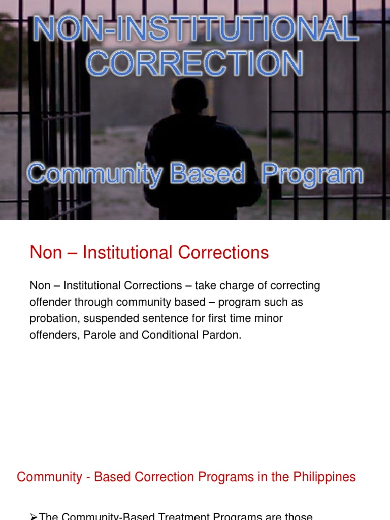 Non Institutional Correction | PDF | Probation | Pardon Non Institutional Correction | PDF | Probation | Pardon