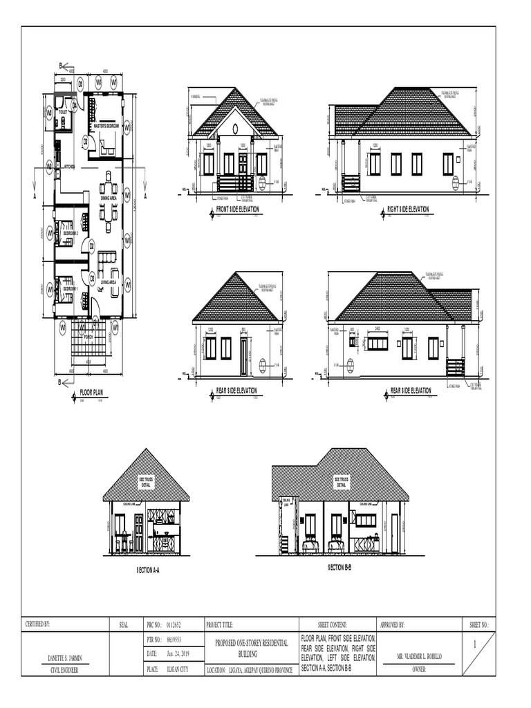 Proposed 1-Storey Residential Building | PDF
