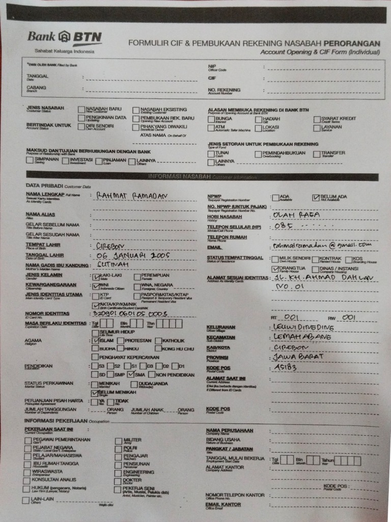 Pdf_Scanner_Contoh Penulisan Formulir Bank | PDF
