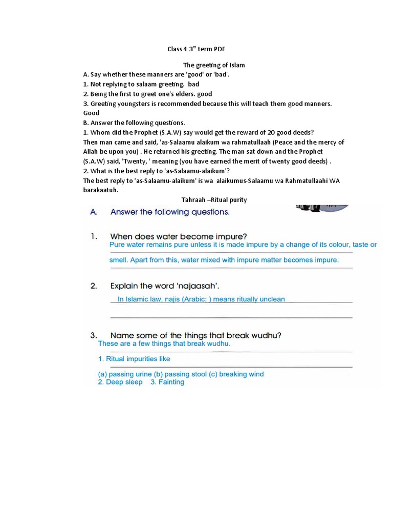 Class 4 3rd Term PDF | PDF