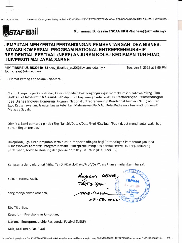 Jemputan Menyertai Pertandingan Pembentangan Idea Bisnes | PDF
