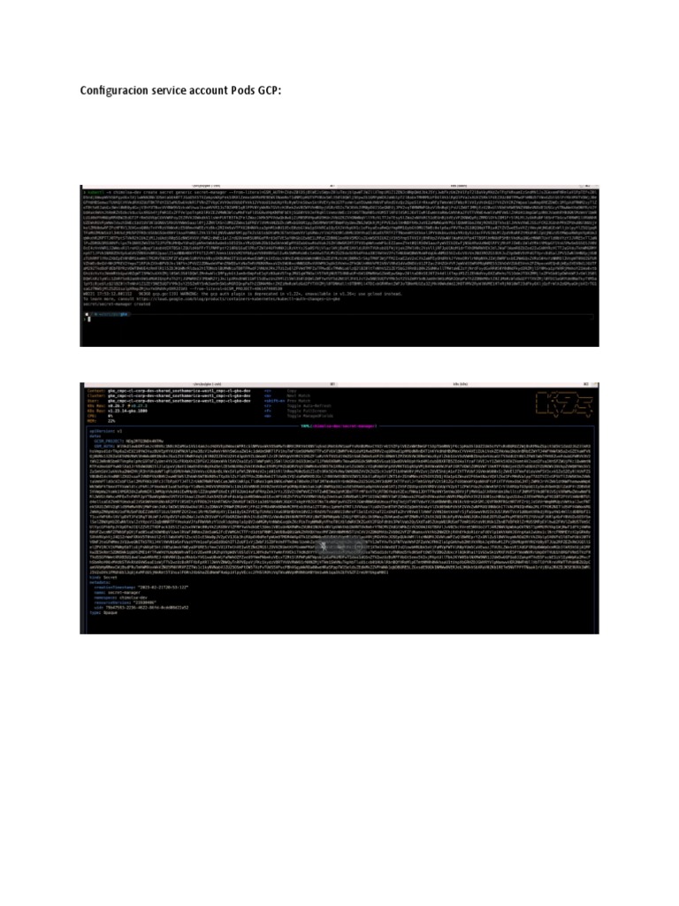 Configurar Service Account en Pods GCP | PDF