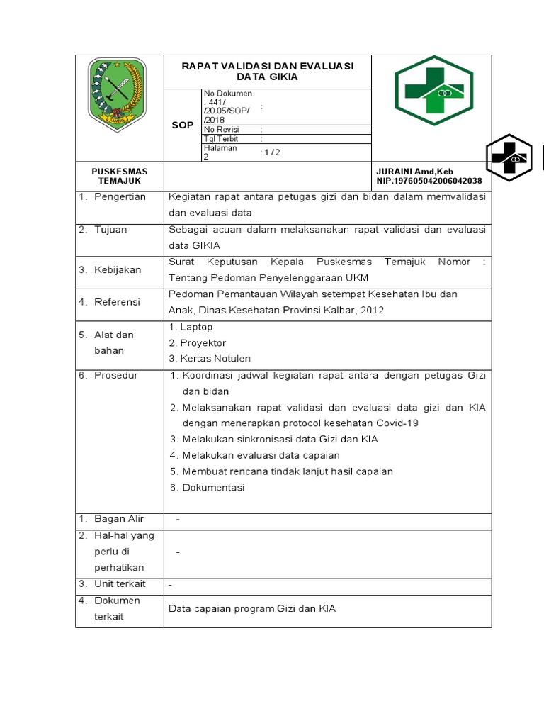 SOP Orientasi E-KOHORT | PDF
