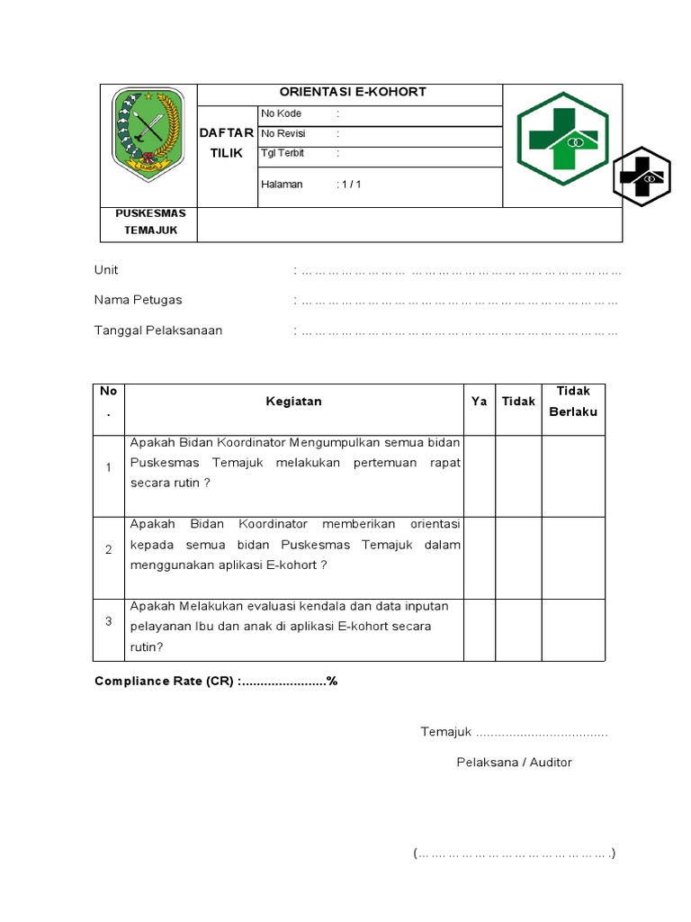 Orientasi E-Kohort Puskesmas Temajuk | PDF | Teknologi & Rekayasa