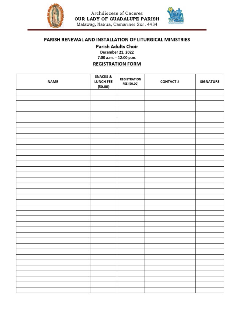 ADULTS CHOIR - Reg Form | PDF