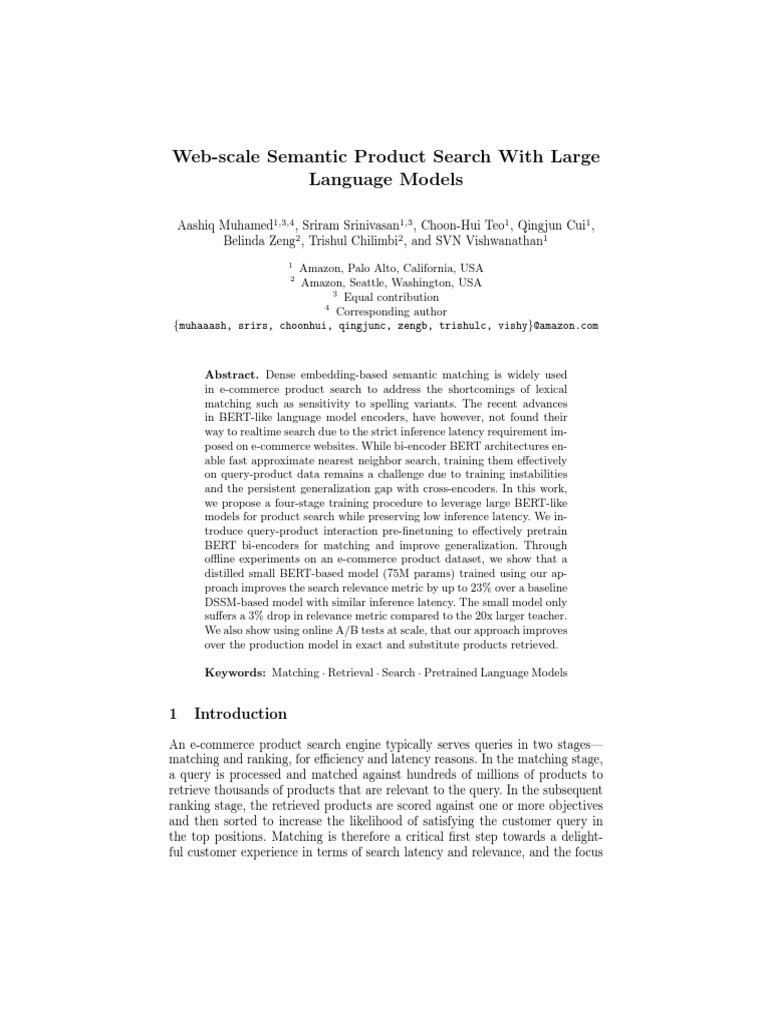 Web Scale Semantic Product Search With Large Language Models | PDF ... Web Scale Semantic Product Search With Large Language Models | PDF ...
