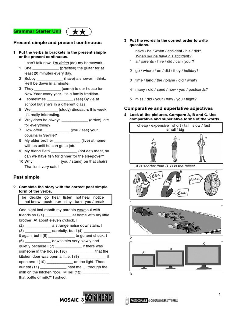 Summer Tasks 3ESO | PDF