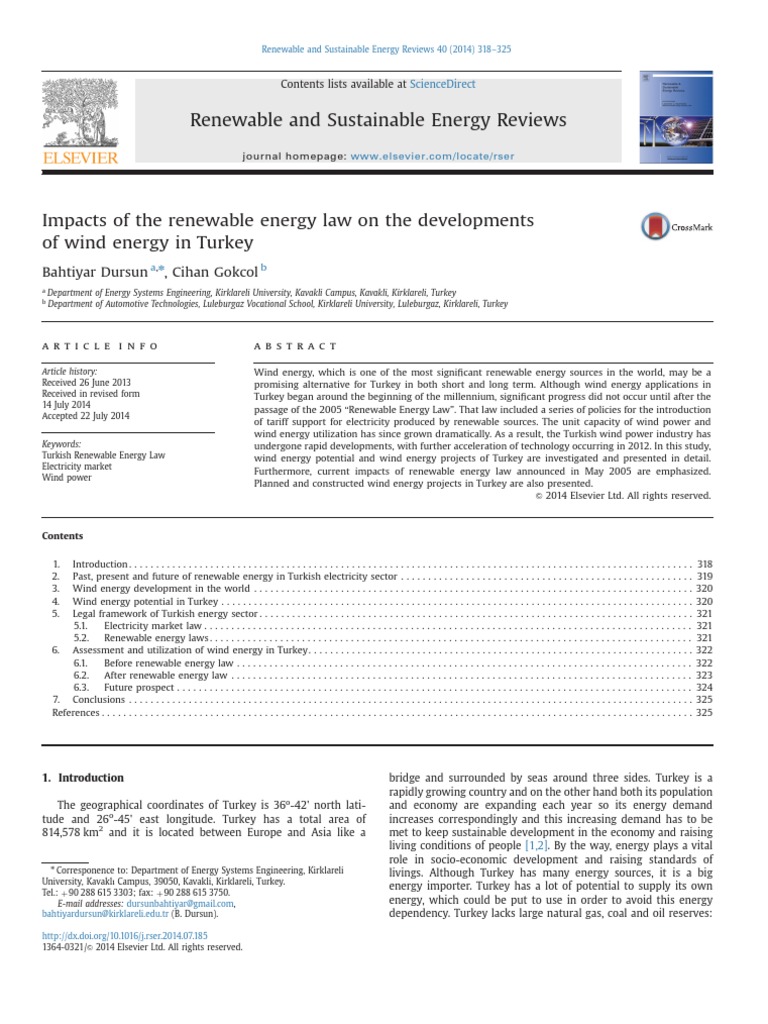 Impacts of The Renewable Energy Law On The Developments | PDF | Renewable Energy | Wind Power