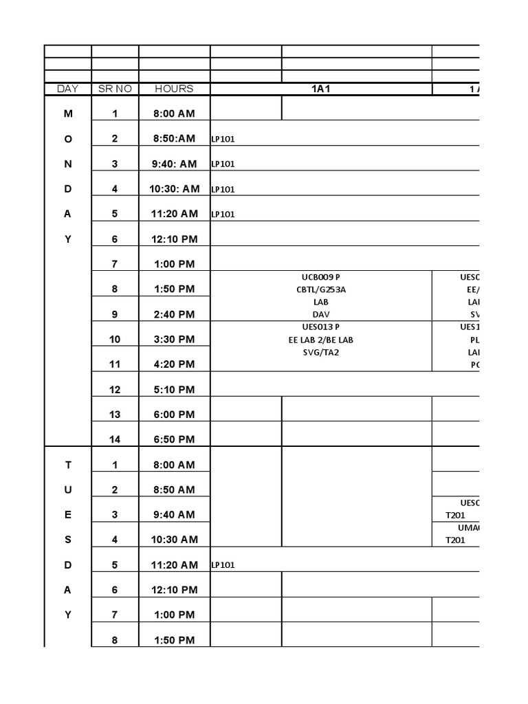 2023 RAR Timetable Overview | PDF