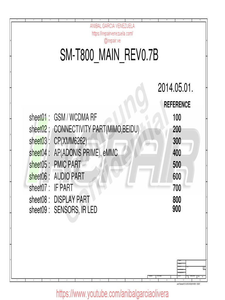 SM-T800 Esquematico Completo Anibal Garcia Irepair | PDF