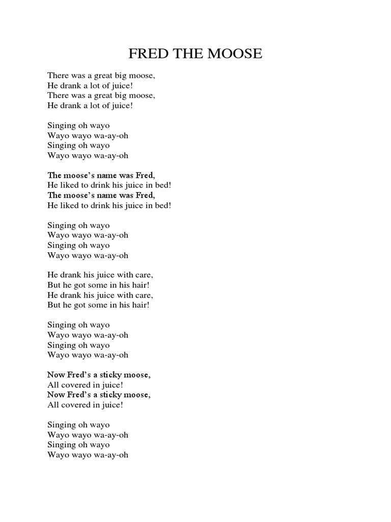 Fred The Moose - Echo Song | PDF