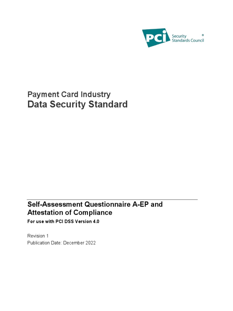 PCI DSS v4 0 SAQ A EP r1 | PDF | Payment Card Industry Data Security ...