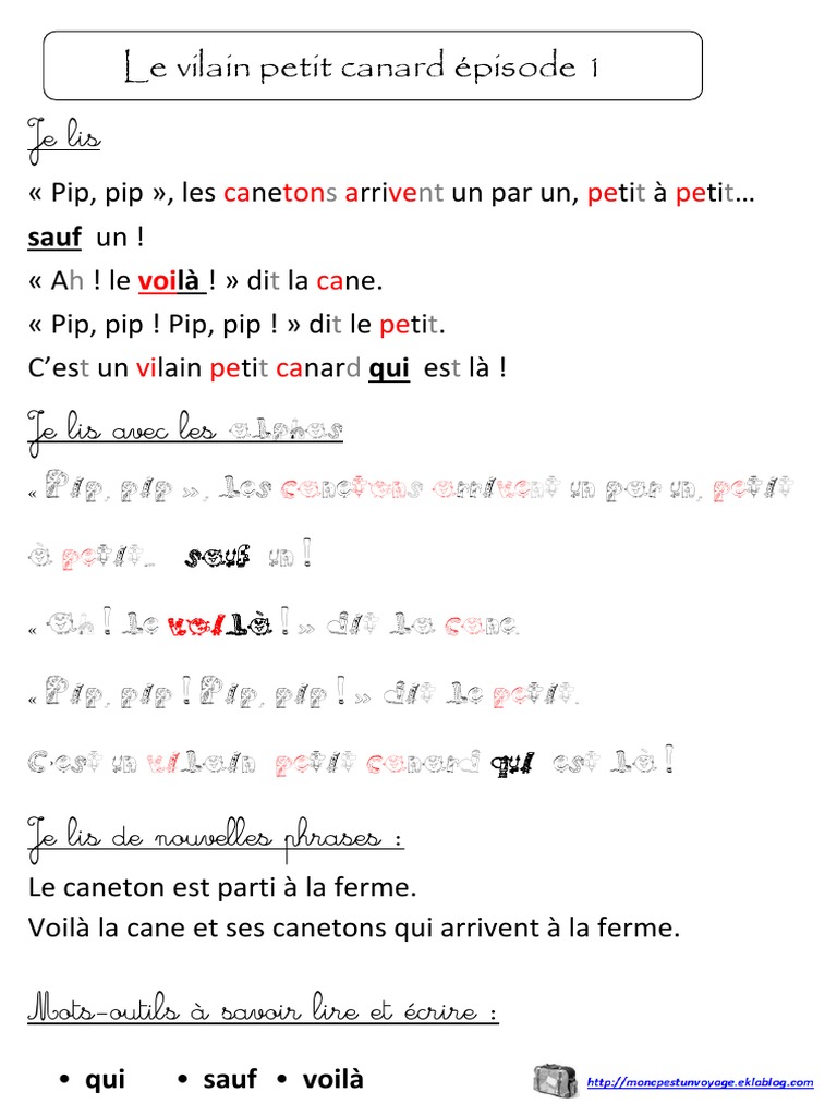Le Vilain Petit Canard : Lecture CP-CE1 | PDF | Le Vilain Petit Canard ...