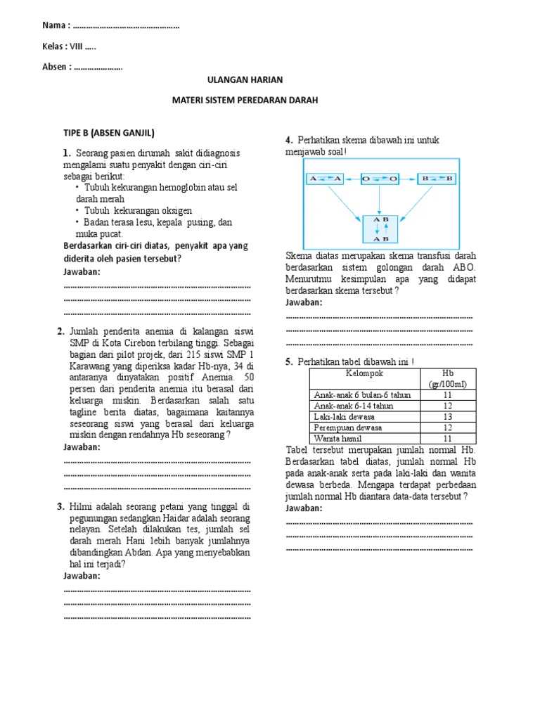 Soal Ulangan Kelas 8 Tipe B Pdf