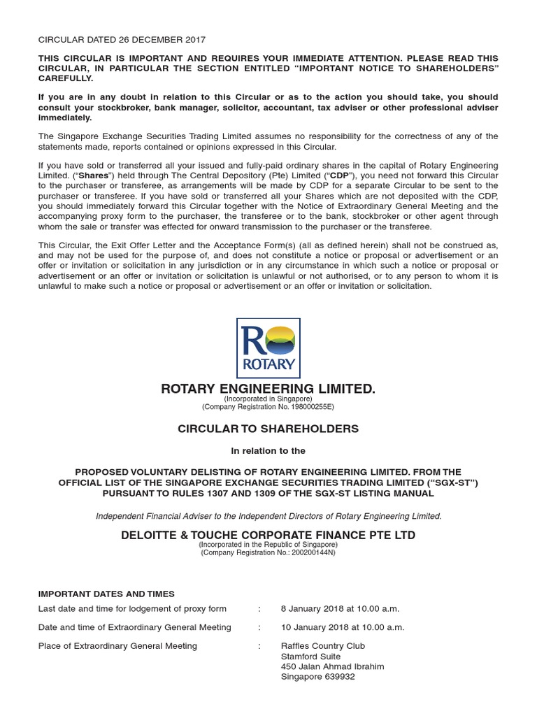 Rotary - Delisting Circular | PDF