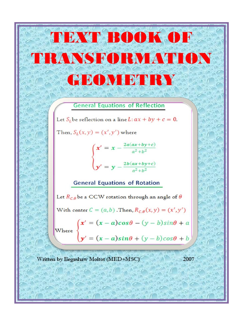 Lecturenote 418728295text Book of Transformation Geometry | PDF | Function (Mathematics) | Line ...