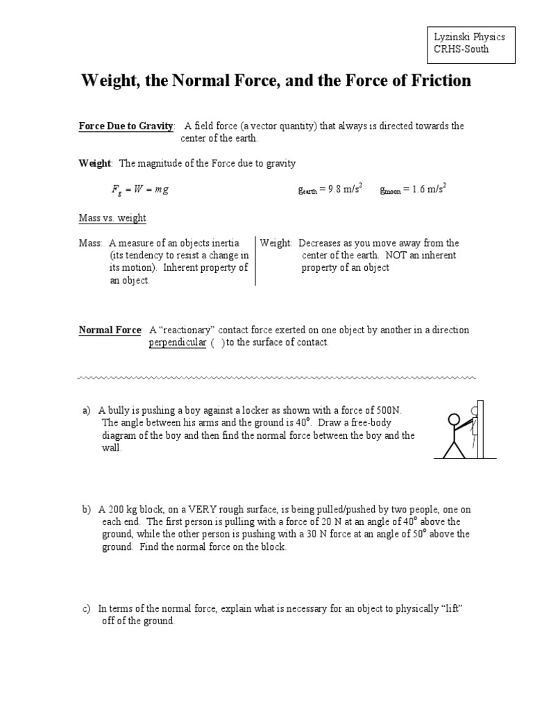 Normal Force and Friction | Download Free PDF | Force | Friction