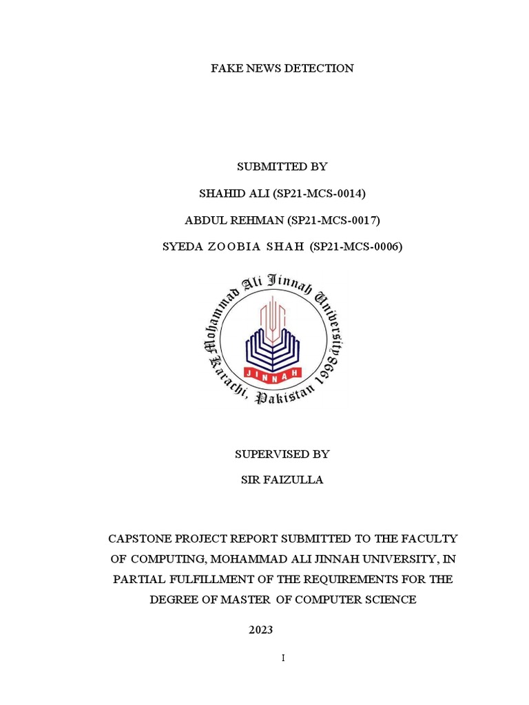 Fake - News - Detection - System Report | PDF