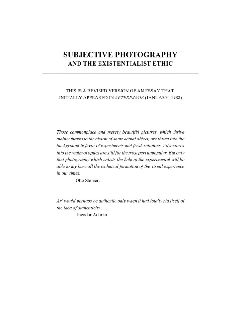 Subjective Photography | PDF