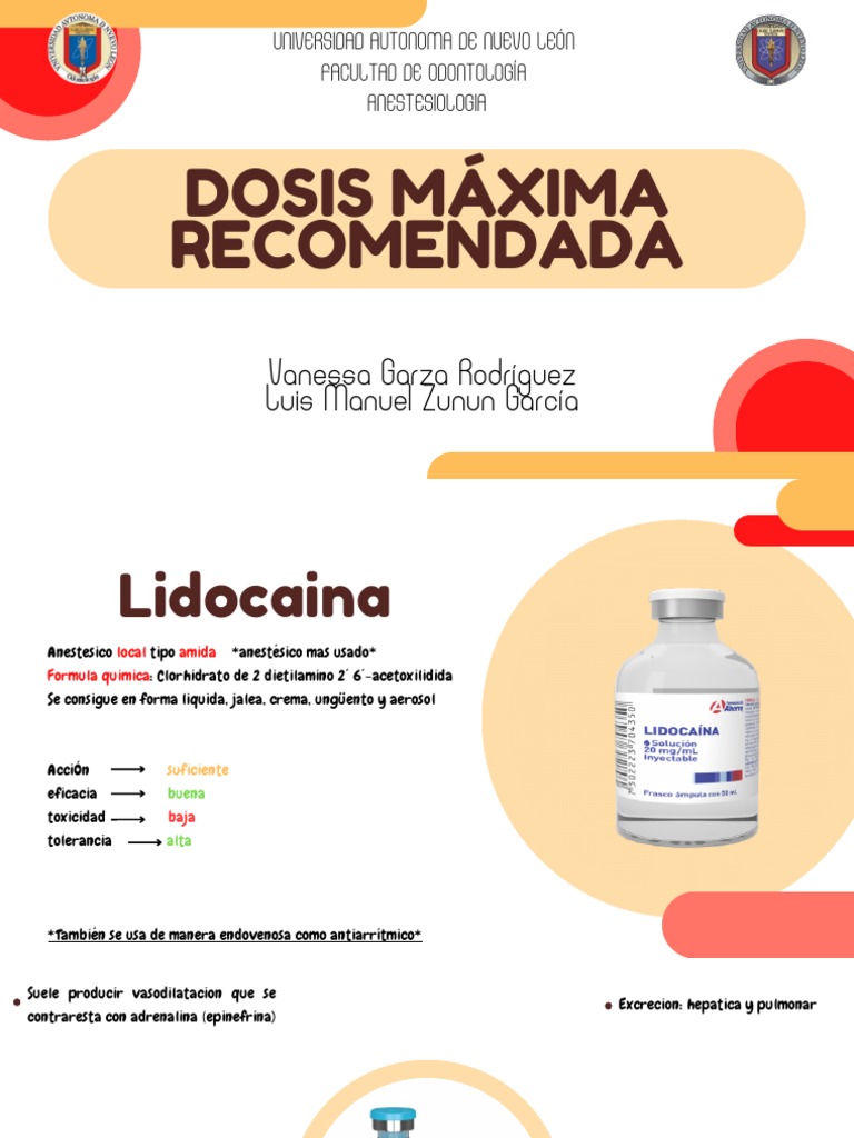 Dosis Máxima de Anestésicos Locales | PDF | Anestesia | Medicina