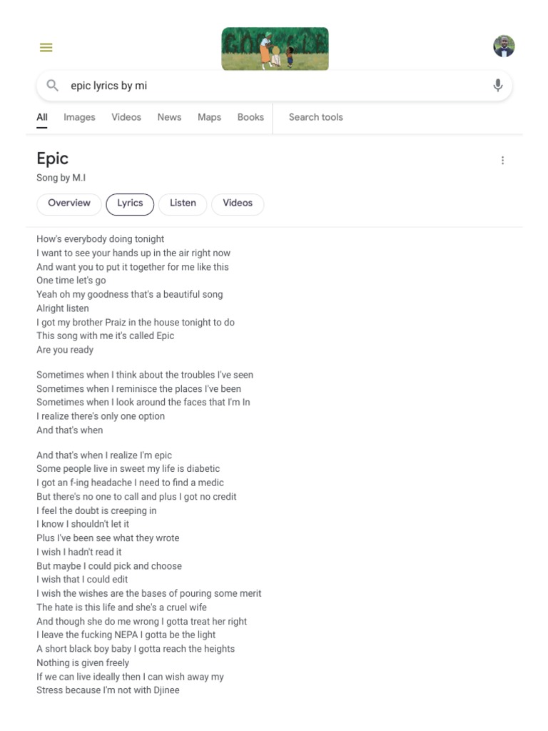 Epic Lyrics by M.I | PDF