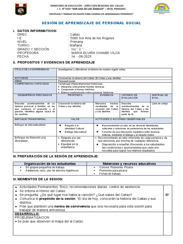 21. Conocemos la historia del Callao y sus distritos | PDF | Evaluación ...