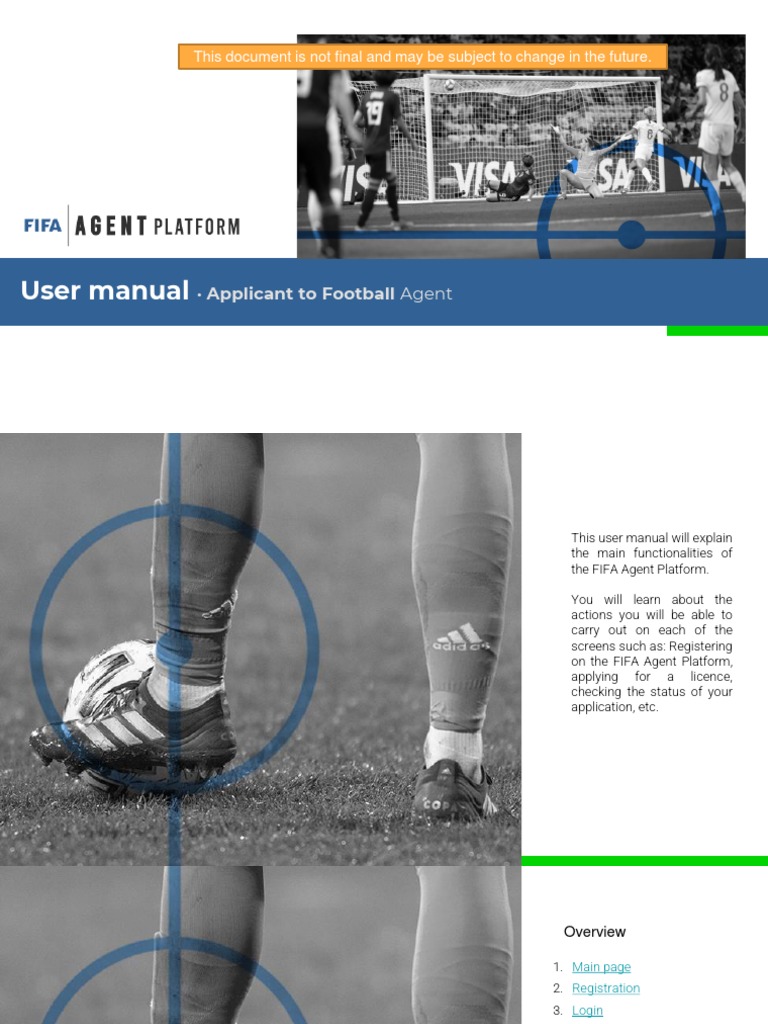 FIFA Agent Platform Applicant Manual | PDF | License | Login