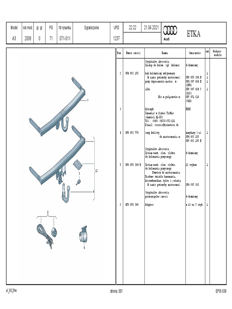 Model Rok Mod. Gr. Gl. PG NR Rysunku Ograniczenie UPD: Et - bt1.frm | PDF