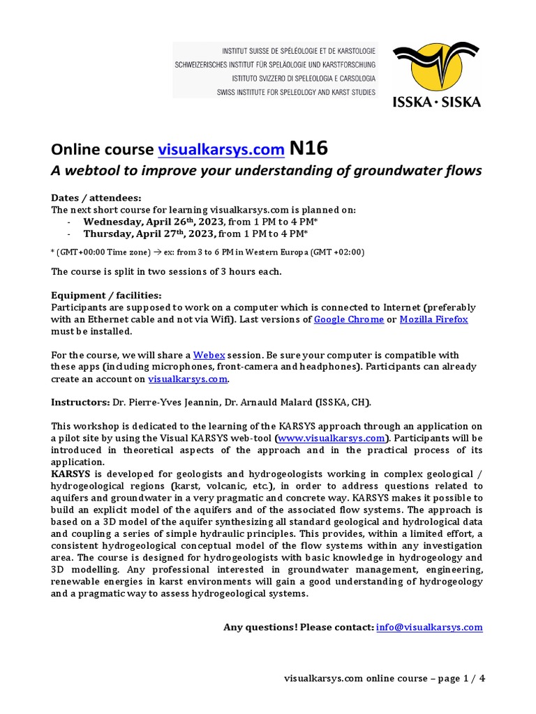 Visual - KARSYS Course N16 - 16 | PDF | Hydrogeology | Computing