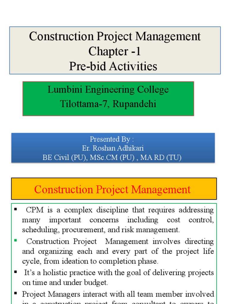 Pre-Bid Activities in Construction Management | PDF | Business ...
