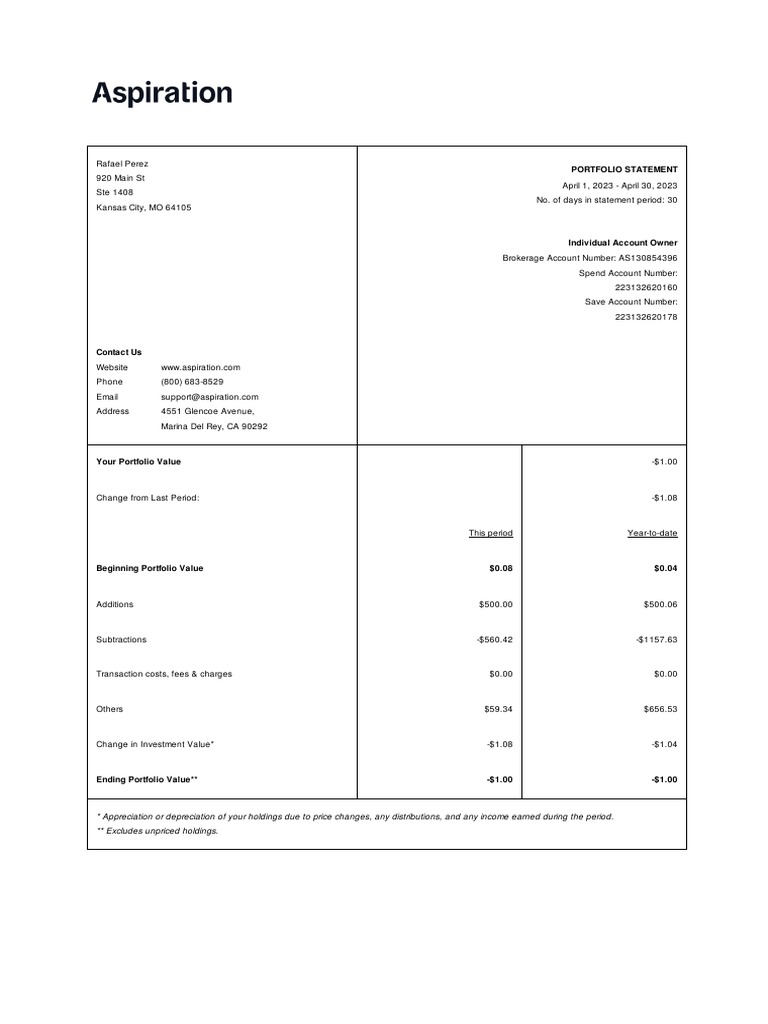 Portfolio Statement | PDF