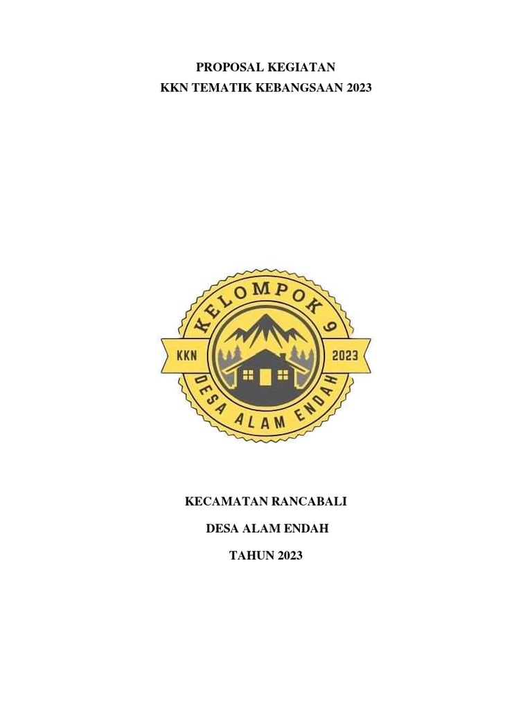Proposal KKN Kelompok 9 | PDF | Ilmu Sosial | Perjalanan