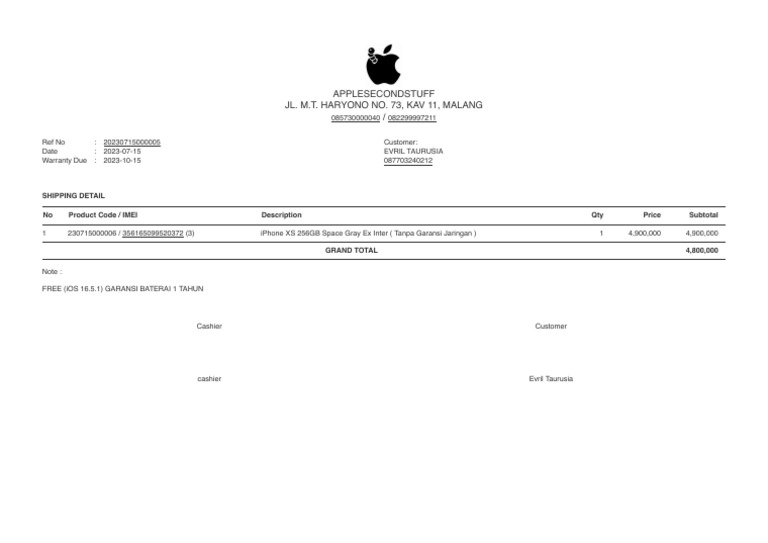 Deliver Note - 15!07!2023 An Evril Taurusia | PDF