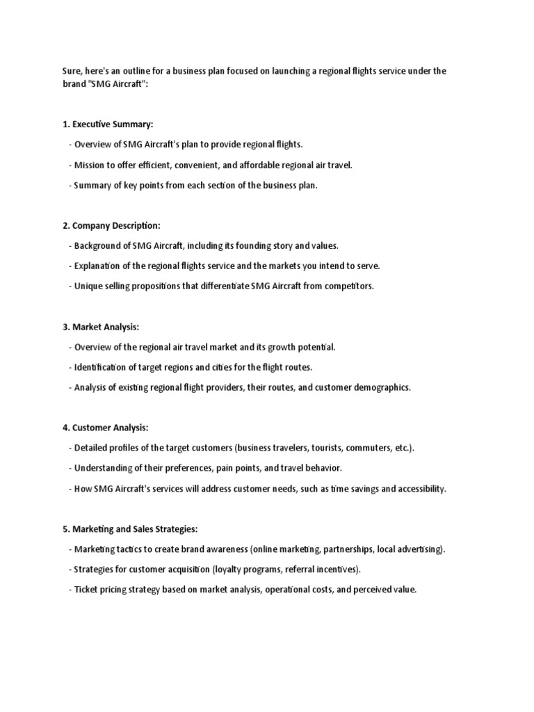 Aircraft Business Plan | PDF