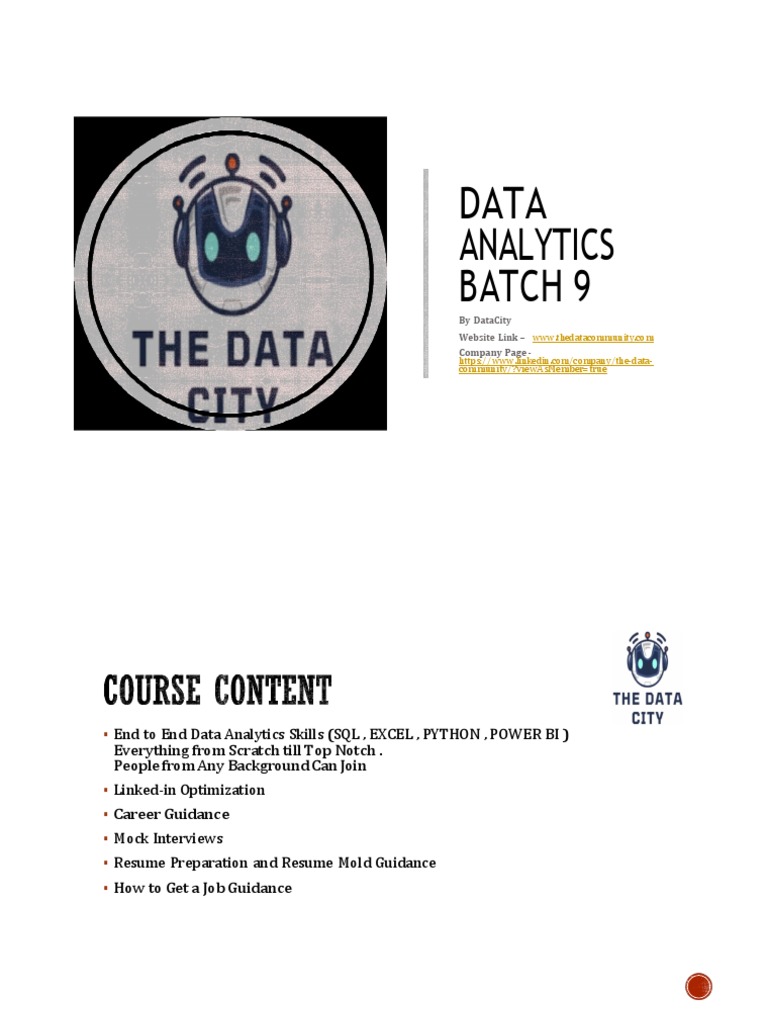 Data Analytics Batch-9 | PDF