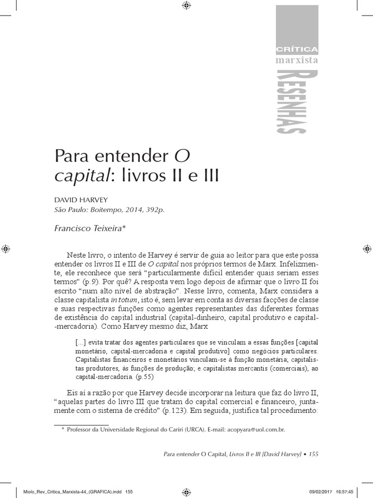 Resenha - para Entender o Capital II e III | PDF