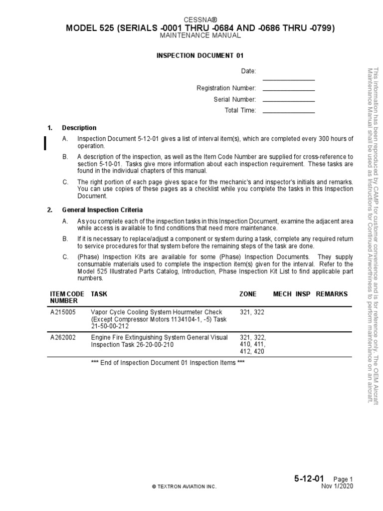 MODEL 525 (SERIALS - 0001 THRU - 0684 AND - 0686 THRU - 0799 ...