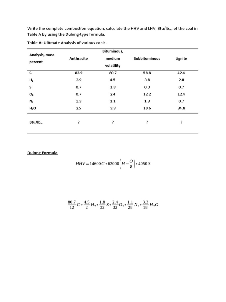 Ultimate And Proximate Analysis Of Coal Pdf