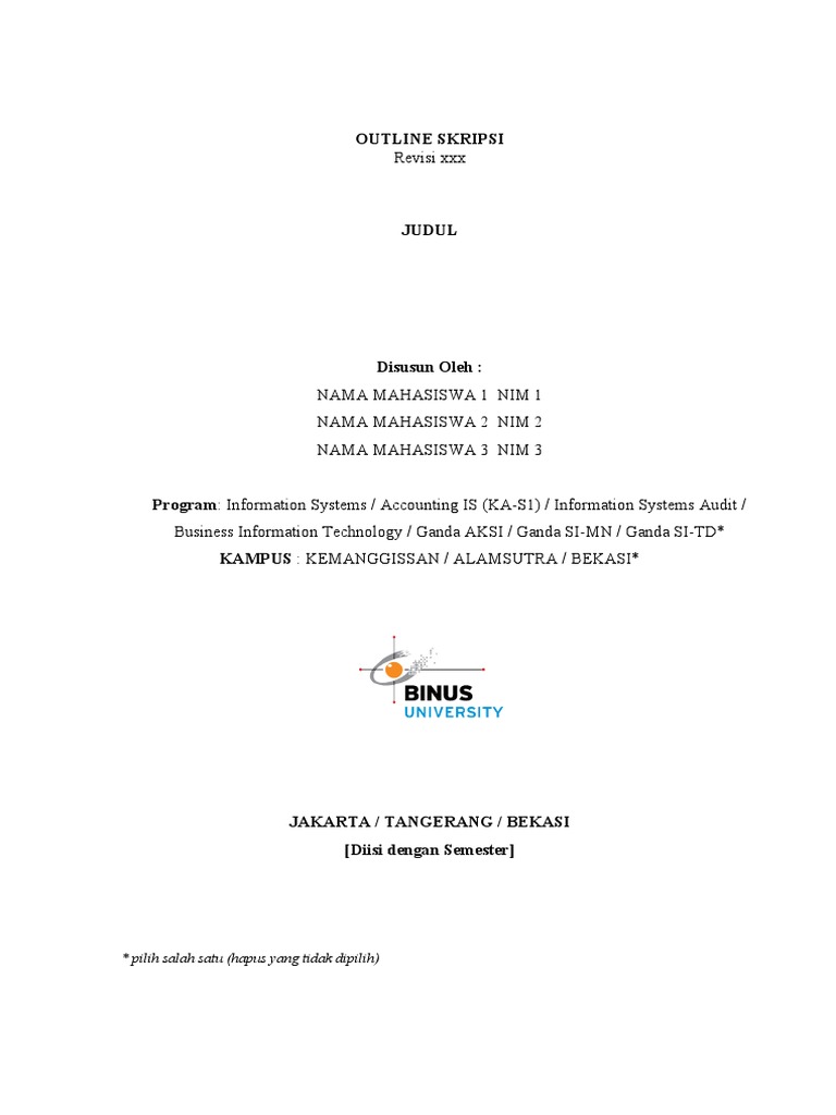 Template Outline Skripsi-R4 | PDF