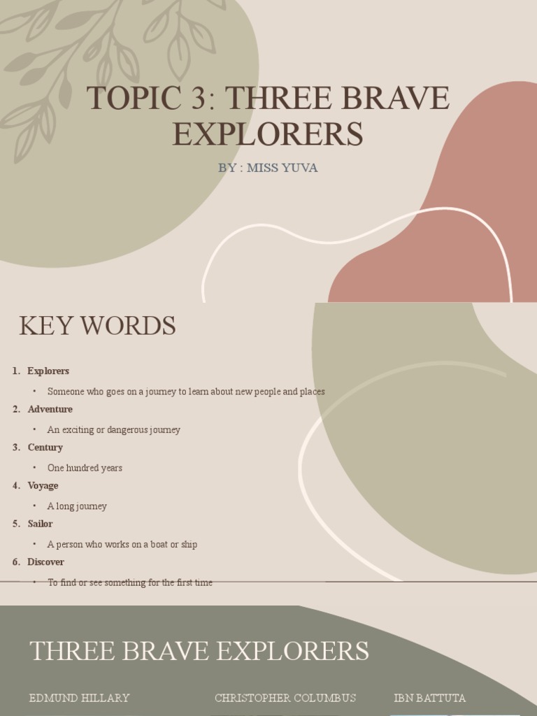 Topic 3 Three Brave Explorers | PDF
