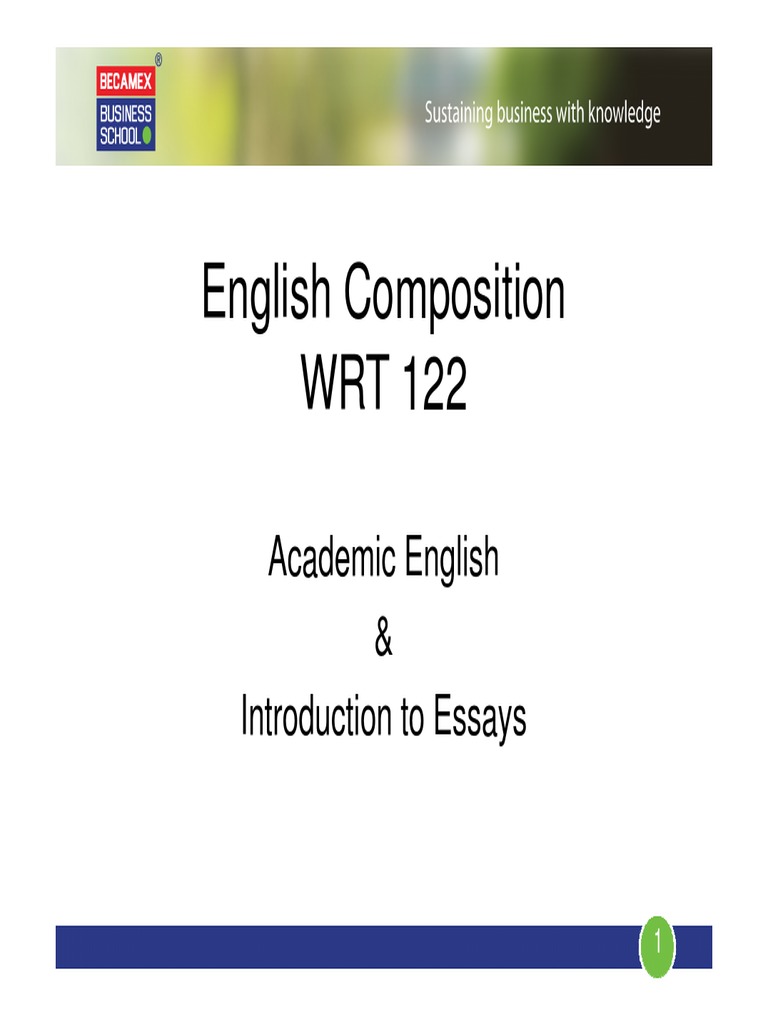 English Composition - Lecture 1 - Class Policies and Introduction To Essays | PDF