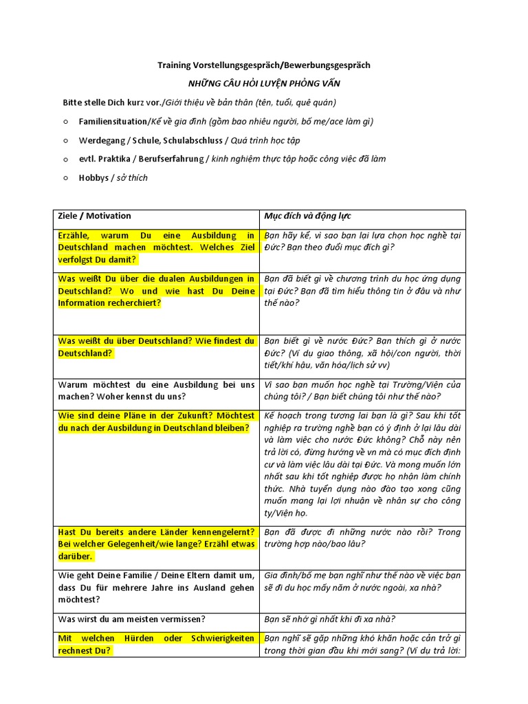 Interviewfragen | PDF