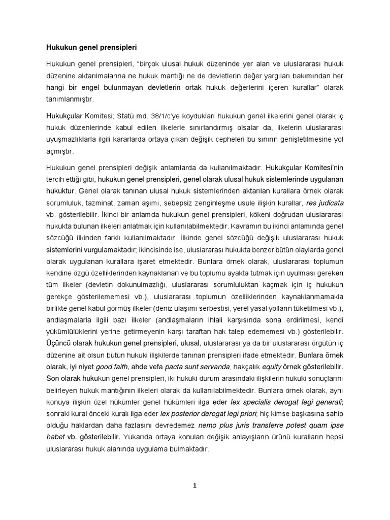 Hukukun Genel Prensipleri | PDF
