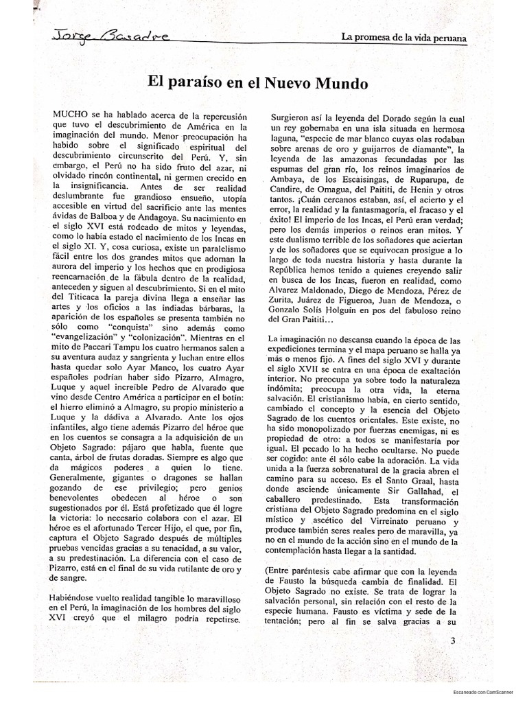 La promesa de la vida peruana-Jorge Basadre | PDF