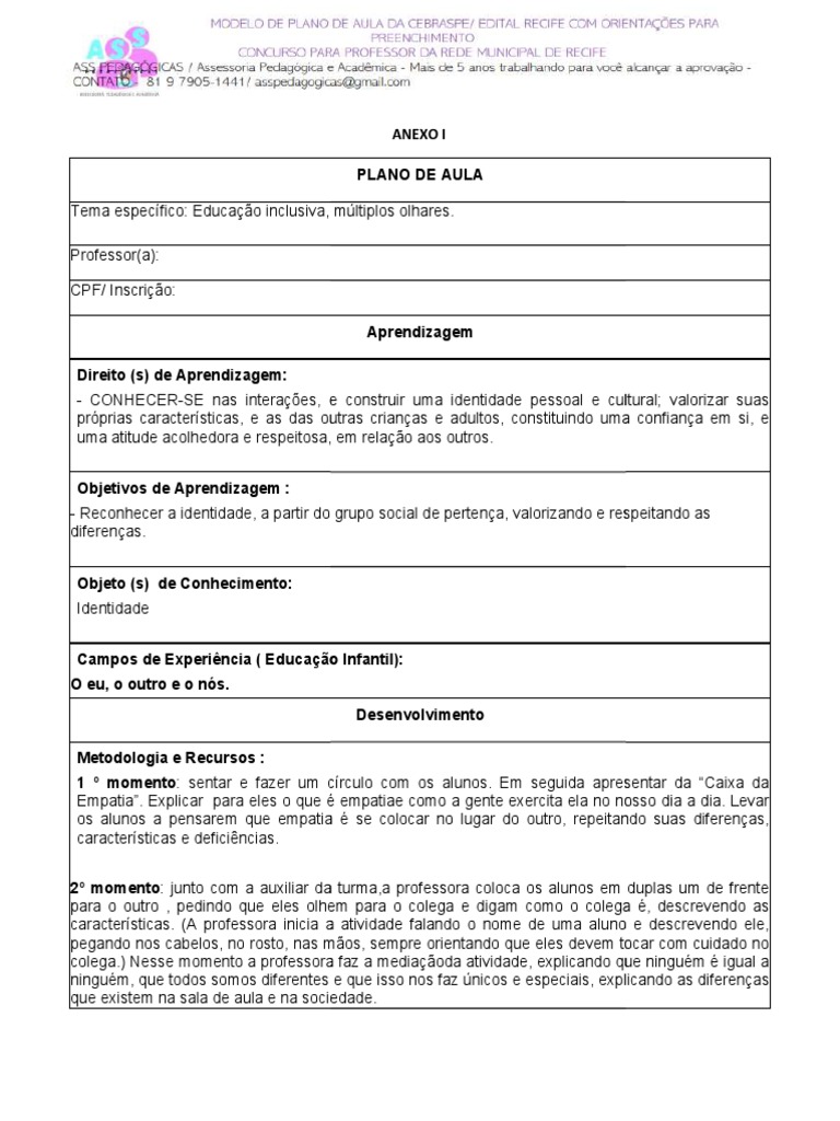 Modelo de Plano de Aula e Referências | PDF | Ciências Sociais